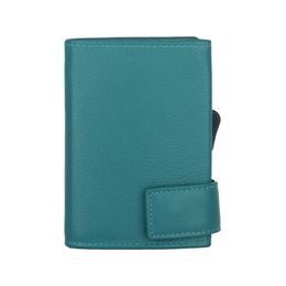 SecWaL 2 Kreditkartenetui Geldbörse RFID Leder 9 cm in türkis | Gr.: onesize