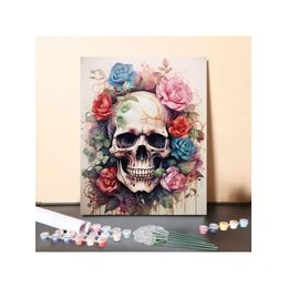 ARTNANAS DIY Malen nach Zahlen Set-"Rosenknochen" | Gr.: 40x50 mit Rahmen