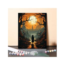 ARTNANAS DIY Malen nach Zahlen Set-"Nachtweg" | Gr.: 40x50 mit Rahmen