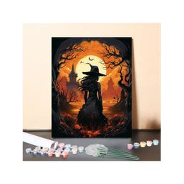 ARTNANAS DIY Malen nach Zahlen Set-"Hexennacht" | Gr.: 40x50cm mit Keilrahmen nicht ges