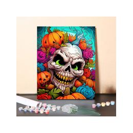 ARTNANAS DIY Malen nach Zahlen Set-"Grinskopf" | Gr.: 40x50cm mit Keilrahmen nicht ges