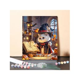 ARTNANAS DIY Malen nach Zahlen Set-"Zauberkatze" | Gr.: 30x40 mit Rahmen