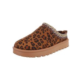 Ital-Design Stiefelette in Braun und Leo | Gr.: 37