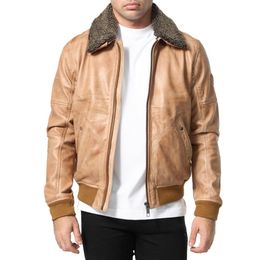 Tazzio Lederjacke "A801" - in Camel | Gr.: M