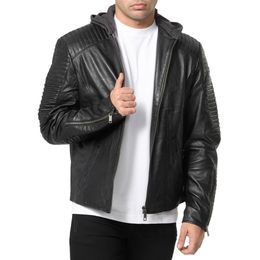 Tazzio Lederjacke "A800" - in Schwarz | Gr.: S