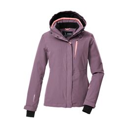 Skijacke Killtec "KSW 25 WMN SKI JCKT", Damen, Gr. 40, violett, Obermaterial: 100% Polyester;Futter: 100% Polyester;F&uuml;llung: 100% Polyester, Jacken Skijacke, Atmungsaktive, wasserdichte Skijacke mit abnehmbarer Kapuze