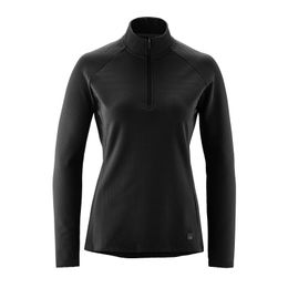 Radtrikot Gonso "Essential Jersey Longsleeve Therm W", Damen, Gr. 42, schwarz, 96% Polyester, 4% Elasthan, Rundhals, Trikots, Damen Radtrikot half-zip, langarm Trikot, Semi Fit