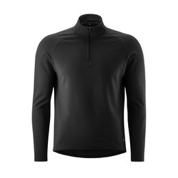 Radtrikot Gonso "Essential Jersey Longsleeve Therm M", Damen, Gr. M, schwarz, 96% Polyester, 4% Elasthan, Rundhals, Trikots, Herren Radtrikot half-zip, langarm Trikot, Semi Fit
