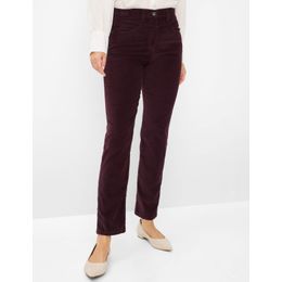 5-Pocket-Hose RAPHAELA BY Brax "Style CAREN NEW", Damen, Gr. 42K21, Kurzgrößen, weinrot, Web, 67% Baumwolle, 31% Viskose, 2% Elasthan, Hosen