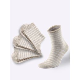 w&auml;schepur w&auml;schepur Damen Damen-Socken, beige-meliert, Gr&ouml;&szlig;e 39-42