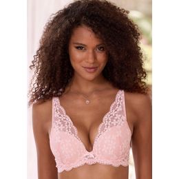 Petite Fleur Damen Push-up-BH, khaki+rosa, Größe 85C