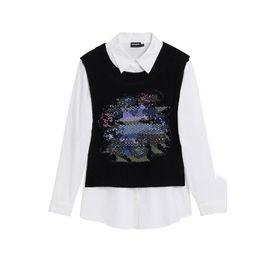 Desigual Blouse female Black, White size XL