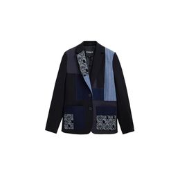 Desigual Blazer Damen Gr&ouml;&szlig;e 36 blau / hellblau / schwarz