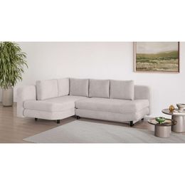 Home Affaire Ecksofa »LENNARA Schlafsofa mit Bettkasten, Maße B/T/H: 234/179/85 cm« L-Form mit Ottomane rechts/links, mit Wellenunterfederung...