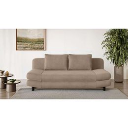 Home Affaire 3-Sitzer »LENNARA Schlafsofa mit Bettkasten, Maße B/T/H: 209/96/86 cm« Sofa mit Wellenunterfederung, hoher Sitzkomfort braun
