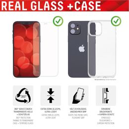 Displex Displayschutzfolie »Real Glass + Case für iPhone 13« transparent Einfache, blasenfreie Montage mit dem mitgelieferten EASY-ON Sticker.