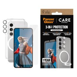 CARE BY PANZERGLASS Displayschutzglas »3-in-1 Protection Set« für Samsung Galaxy S25 Displayschutzfolie, Schutzfolie, Bildschirmschutz, kratz- &...
