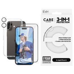 CARE BY PANZERGLASS Displayschutzglas »3-in-1 Protection, Glass, Case, Lenscover« für Apple iPhone 16 Displayschutzfolie, Schutzfolie,...