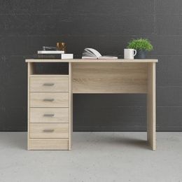 Inosign Schreibtisch »Function Plus, Arbeitstisch, Bürotisch, staurum, minimalistisch« mit 4 Schubladen, 1 offenes Fachbreite 110 cm eichefarben...