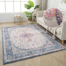 my home Teppich &raquo;Omar, Druckteppich, orientalisches Design, mehrfarbig, bedruckt&laquo; rechteckig 13 mm H&ouml;he Orient-Optik, Vintage Design, weich,...
