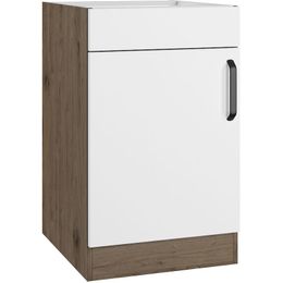 Wiho-K&uuml;chen WIHO K&Uuml;CHEN Sp&uuml;lenschrank &raquo;Elba&laquo; in den Breiten 50 und 60 cm Front: wei&szlig;, Korpus: Halifax Eiche Braun