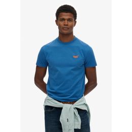 Superdry Rundhalsshirt »ESSENTIAL LOGO EMB TEE« Pilot Mid Blue L L Cooles Shirt von Superdry