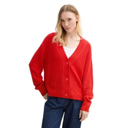 Tom Tailor Denim Cardigan mit Strickstruktur und Knopfleiste Scarlet Red XL (42) XL (42) Cardigan von Tom Tailor Denim