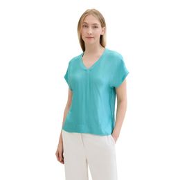 Tom Tailor Blusenshirt mit V-Ausschnitt meadow teal XL (42) XL (42) Blusenshirt von Tom Tailor