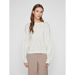 Vila Rundhalspullover »VIRIL L/S O-NECK POINTELLE KNIT TOP-NOOS« White Alyssum XS XS Pullover von Vila