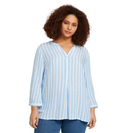 Tom Tailor PLUS Schlupfbluse mit Streifen hellblau-gestreift 46 46 Tunika-Bluse von Tom Tailor MY TRUE ME