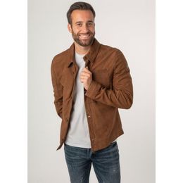 Mauritius Lederjacke »MMJemmo« mit Hemdblusenkragen, Knopfleiste cognac XXL