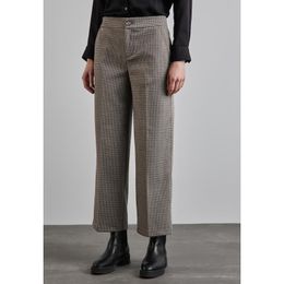 Street One Stoffhose »QR Wide Leg Mini Che« Sommerhose, Karomuster mit Glitzerdetails ashen maple beige 40 - Länge 28 Länge 28 40 Karierte Wide Leg...