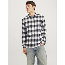 Jack & Jones JACK & JONES Langarmhemd »JJJOSHUA FALL BUFFALO SHIRT LS« Cloud Dancer XXL - N-Gr N-Gr XXL Cooles Karohemd von Jack & Jones