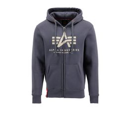 Alpha Industries Hoodie »Basic Zip Hoodie BL« greyblack L L Brushed Fleece Stoff