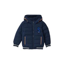 s.Oliver JUNIOR Steppjacke mit Kapuze mit Kapuze und Aufnäher, für boys NAVY 134 134 Winterjacke für Boys von s.Oliver Junior
