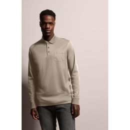 Bugatti Langarm-Poloshirt mit feiner Strukturoptik beige XL XL Herren-Poloshirt von Bugatti