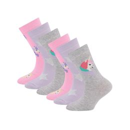 Ewers Socken 6er Pack Einhorn M&auml;dchen Gr&ouml;&szlig;e 39/42 pink