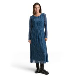 Tom Tailor Kleid Damen Gr&ouml;&szlig;e 42 saphir / opal / greige / schwarz Winterkleid