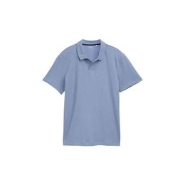 Tom Tailor Herren Ripp Poloshirt mit Stretch-Anteil, blau, Uni, Gr. XL