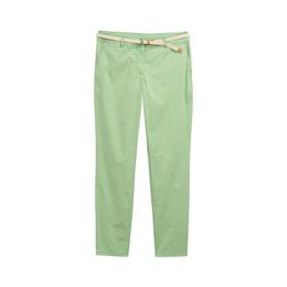 Tom Tailor Damen Slim Chino Hose mit G&uuml;rtel, gr&uuml;n, Uni, Gr. 44/32