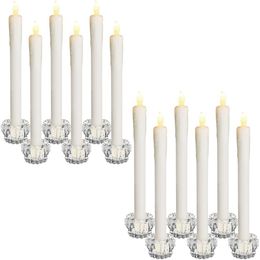 Monzana LED Tafelkerzen 12er-Set inkl Kerzenhalter