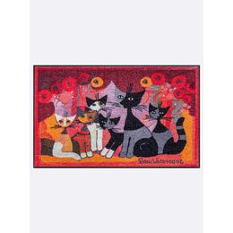 Fu&szlig;matte Salonloewe Gr. 1, rot (rot, gemustert), B:40cm H:7mm L:60cm, Polyamid, Teppiche, Fu&szlig;matte