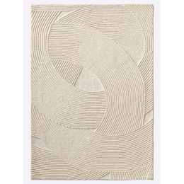 Teppich HEINE HOME Gr. 2, beige (ecru), B:70cm H:13mm L:140cm, Wolle, Teppiche, Teppich