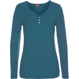 s.Oliver Damen Pyjamaoberteil, petrol, Gr&ouml;&szlig;e 32/34