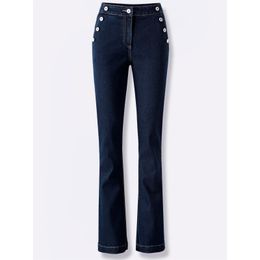 WITT Damen Bootcut-Jeans mit Zierkn&ouml;pfen, dark blue, Gr&ouml;&szlig;e 19