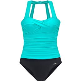 Lascana Damen Badeanzug, schwarz-mint, Gr&ouml;&szlig;e 42C