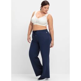 sheego Damen Sport-BH ohne B&uuml;gel mit Netzeins&auml;tzen, wei&szlig;, Gr&ouml;&szlig;e 90E