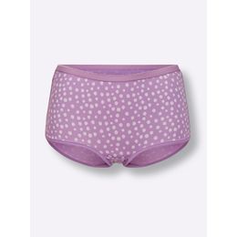 WITT Damen Hipster mit elastischem Softgummi-Bund, 2x orchidee-bedruckt + 1x orchidee, Gr&ouml;&szlig;e 36/38