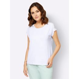 WITT Damen Spitzenshirt in Stretch-Qualität, weiß, Größe 36