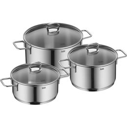 Topf-Set Silit "Alicante", grau (edelstahl), B:30,3cm H:23,1cm L:52,8cm, Töpfe, Silitherm-Allherdboden, induktionsgeeignet, spülmaschinengeeignet